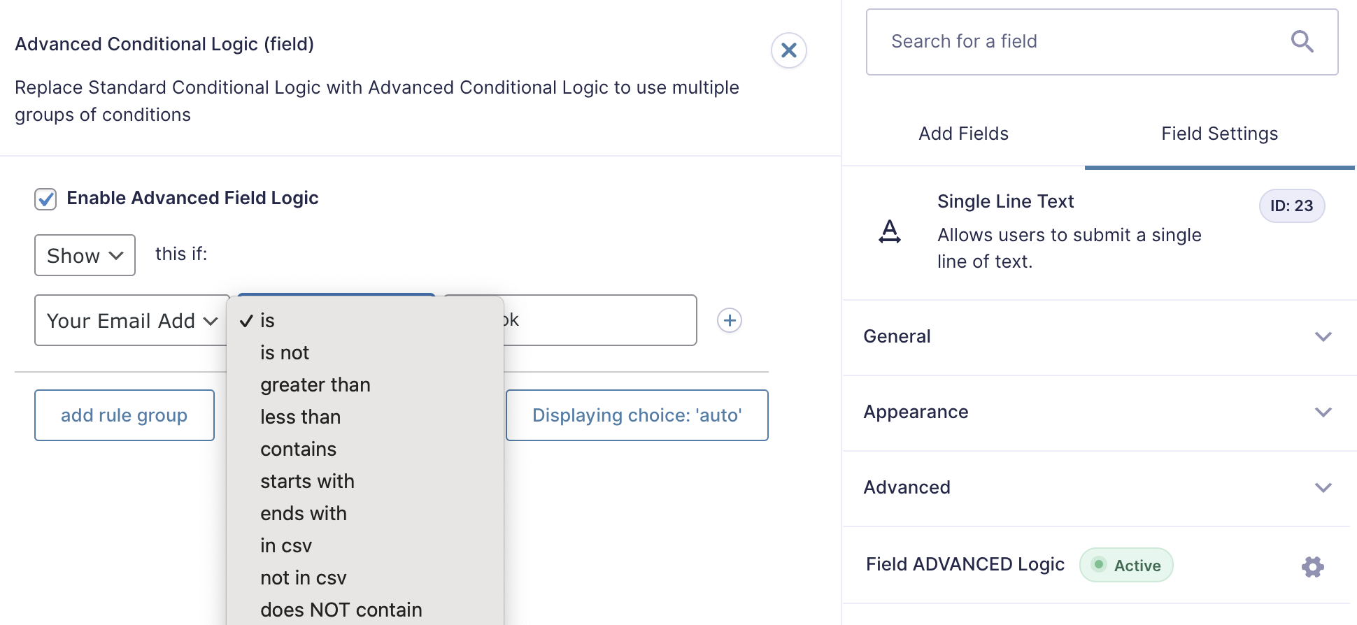 Advanced Conditional Logic - MCG Software Advanced Conditional Logic - MCG Software